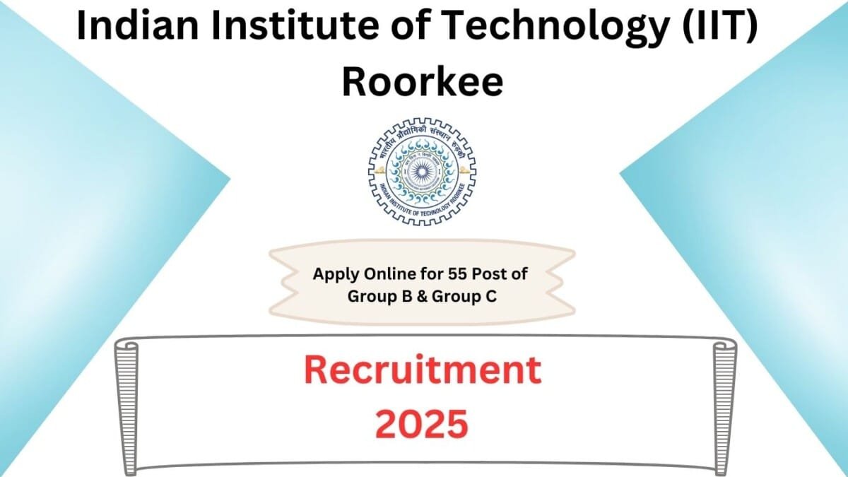 IIT Roorkee Recruitment 2025 – Apply Online for 55 Group B & C ...